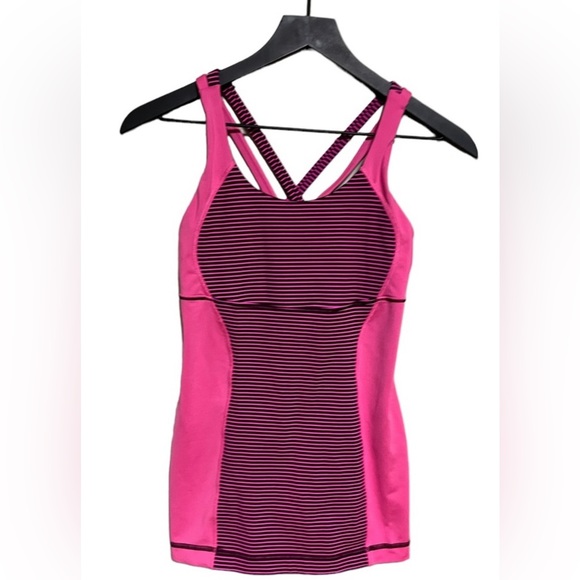 lululemon athletica | Tops | Lululemon Energy Tank Hyper Stripe ...